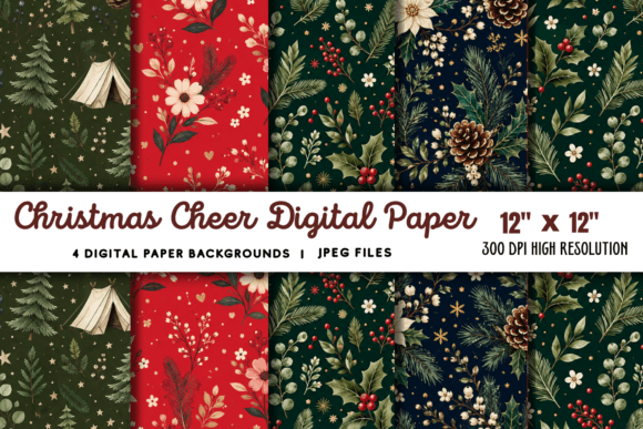 Christmas Digital Paper Background Graphic by Styled Stock Mock ...