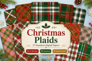 Christmas Plaids Digital Papers Bundle Graphic by T.D. House · Creative ...