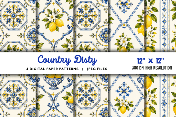 Country Ditsy Digital Paper Pattern Graphic by Styled Stock Mock ...