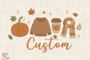 Custom Cozy Autumn Fall Embroidery File · Creative Fabrica