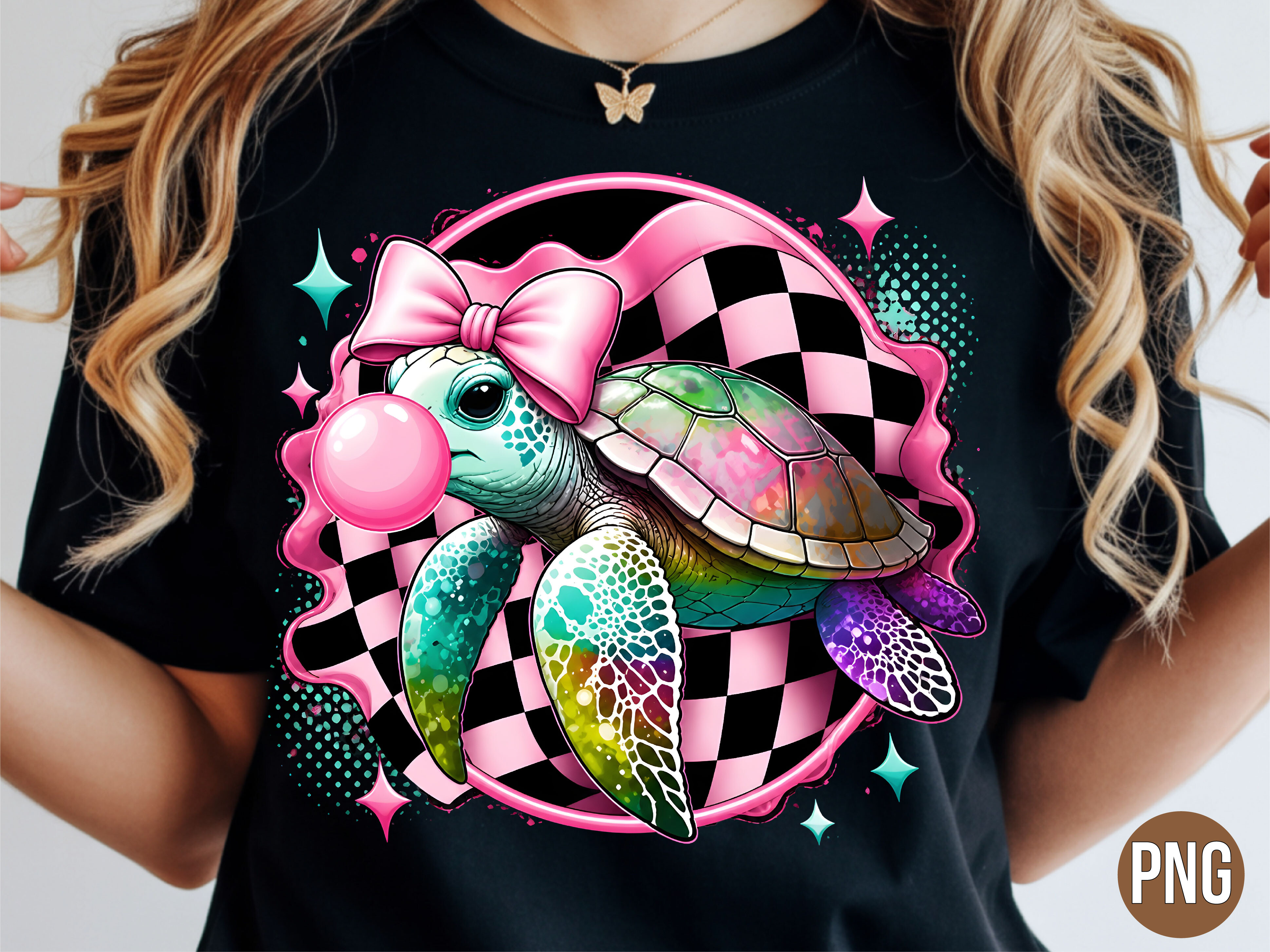 Cute Sea Turtle Bubblegum PNG T-Shirt Graphic by Daisy Prints ...
