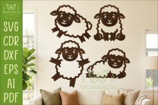 Cute Sheep Silhouettes SVG Farm Animal 1 · Creative Fabrica