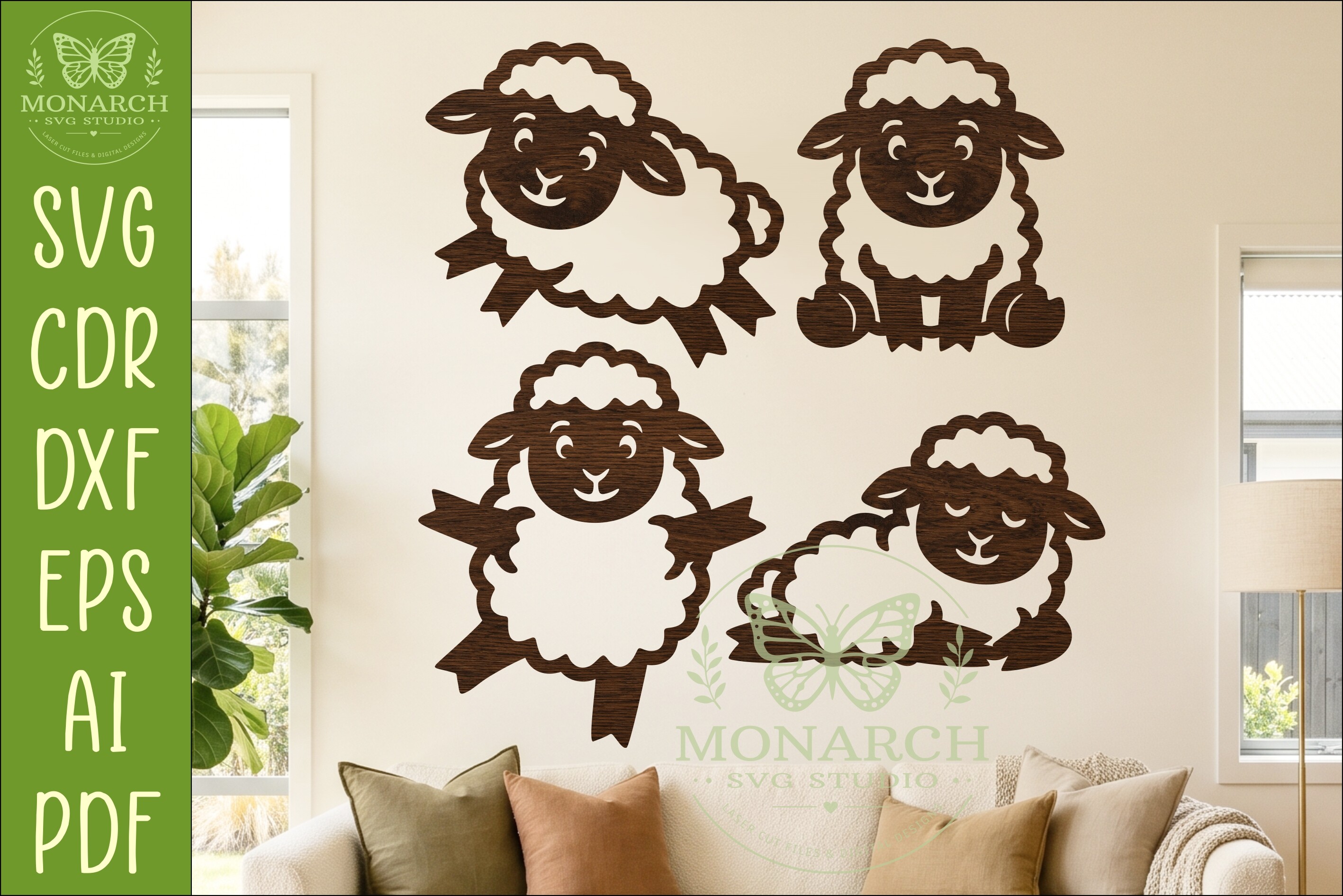 Cute Sheep Silhouettes SVG Farm Animal 1 · Creative Fabrica