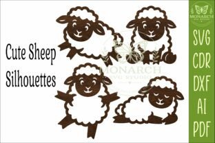 Cute Sheep Silhouettes SVG Farm Animal 1 · Creative Fabrica