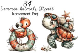 Cute Summer Animals Clipart Graphic by Creative Print · Creative Fabrica