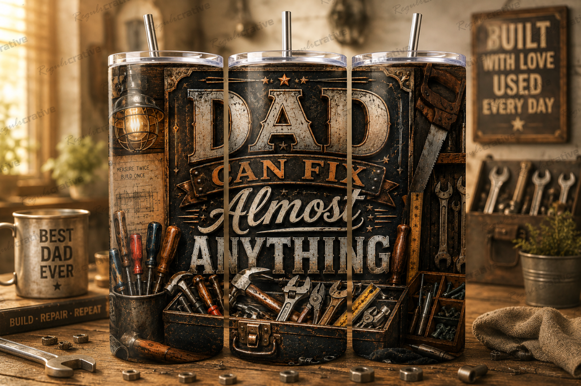 Dad Can Fix Almost Anything Tumbler Wrap Graphic by Regulrcrative ...