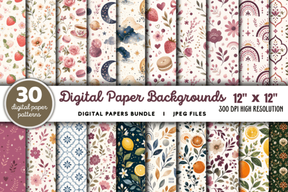 Digital Paper Backgrounds Bundle Graphic by Styled Stock Mock ...