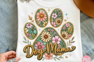 Dog Mama Floral Paw Glitter Sun PNG Graphic by MOO Digital · Creative ...