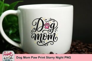 Dog Mom Paw Print Starry Night PNG Graphic by art and create shop ...