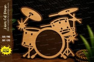 Drum Kit Silhouette Laser Cut Svg Design · Creative Fabrica