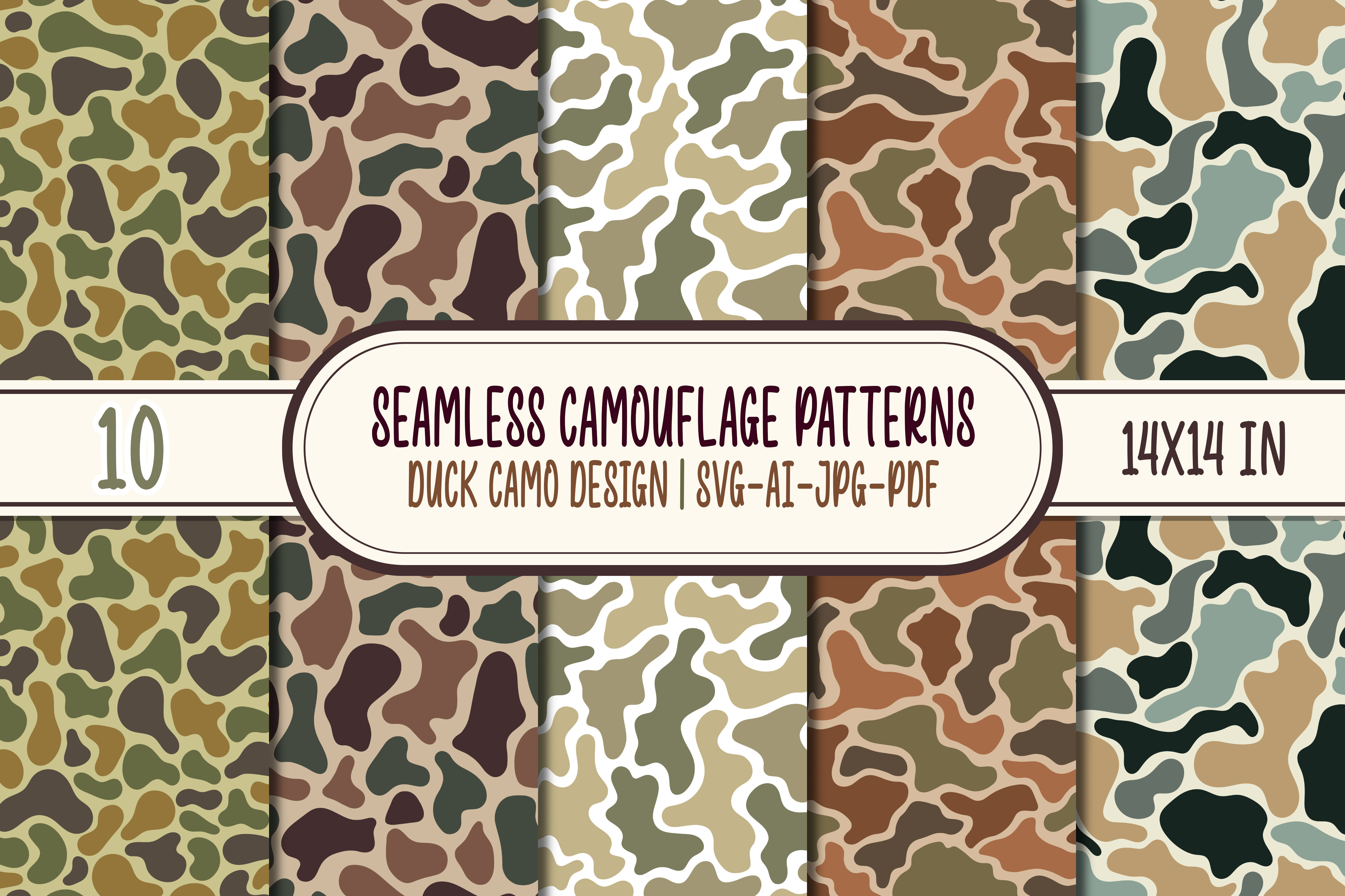 Duck Camo Seamless Patterns Digital Pape Graphic by Josehysf · Creative ...