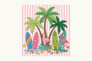 Flamingo Surfboard SVG, Cute Summer SVG Graphic by Eventiva.Design ...