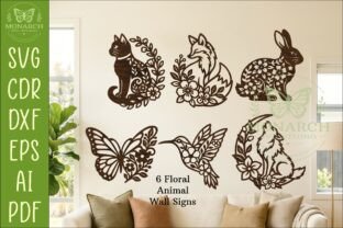 Floral Animal Wall Sign Bundle SVG Decor · Creative Fabrica