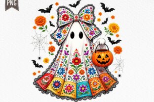 Floral Ghost Halloween Pumpkin PNG Graphic by SR Design · Creative Fabrica
