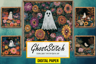 Floral Ghost Tapestry Digital Artworks Graphic by Canvas Elegance ...
