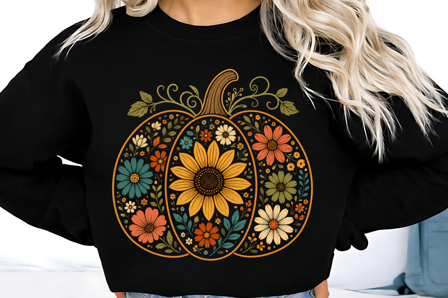 Floral Pumpkin Sunflower PNG Graphic by Design Station · Creative Fabrica