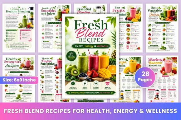 Fresh Blend Recipes for Health, Energy Graphic by KDPMart · Creative ...