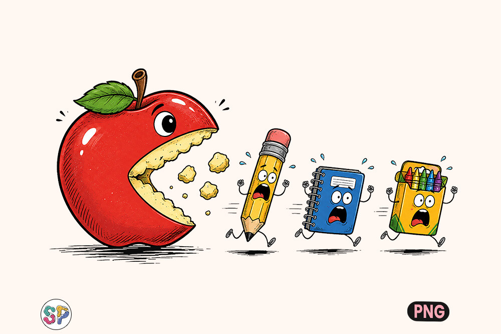 Funny Back to School Apple Pencil Shirt Graphic by SUBLIMATION PRINT ...