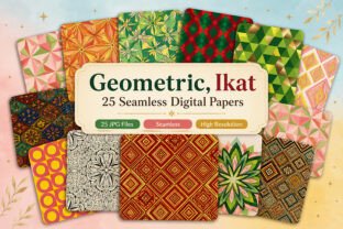 Geometric,Ikat Patterns Digital Papers Graphic by T.D. House · Creative ...