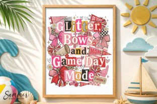 Glitter Bows Game Day Mode Cheer Mom PNG Graphic by Summer Digital ...