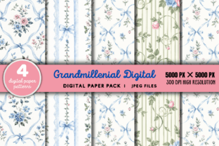Grandmillennial Digital Paper Pack 4 Graphic by Styled Stock Mock ...
