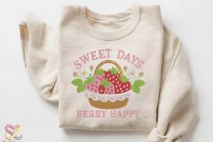 Happy Strawberry Basket Embroidery File · Creative Fabrica