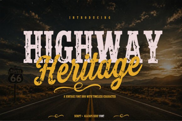 Highway Heritage Font by cocodesign · Creative Fabrica