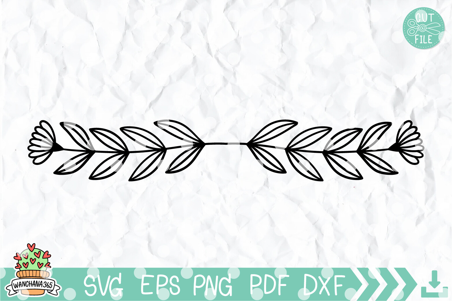 Leaf Plant Nature Border Ornament Graphic by wanchana365 · Creative Fabrica