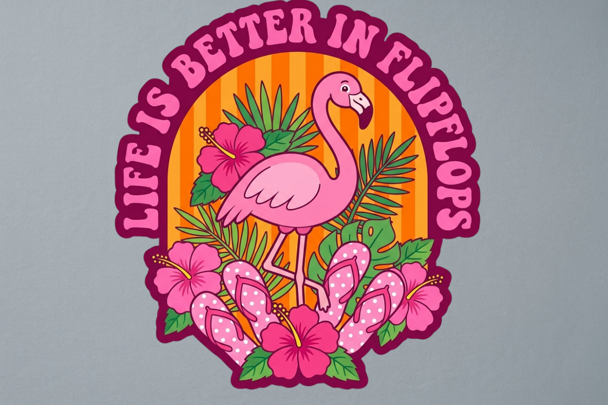 Life is Better in Flip Flops Flamingo Graphic by soikotcbd · Creative ...