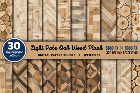 Light Pale Oak Wood Plank Floor Texture Graphic by Styled Stock Mock ...