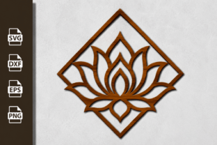 Lotus Flower Wooden Wall Art, Laser Cut · Creative Fabrica