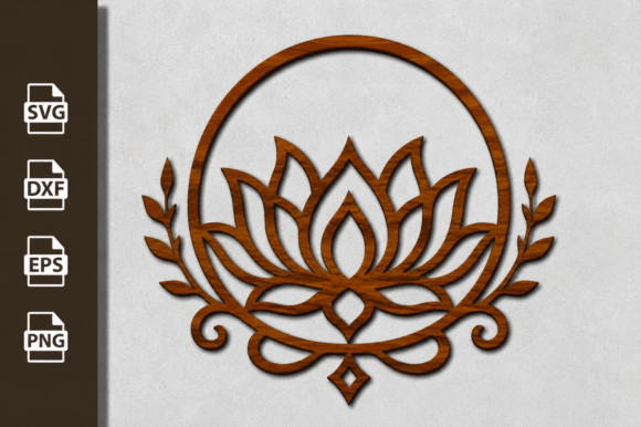 Lotus Flower Wooden Wall Art, Laser Cut · Creative Fabrica