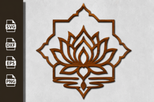 Lotus Flower Wooden Wall Art, Laser Cut · Creative Fabrica