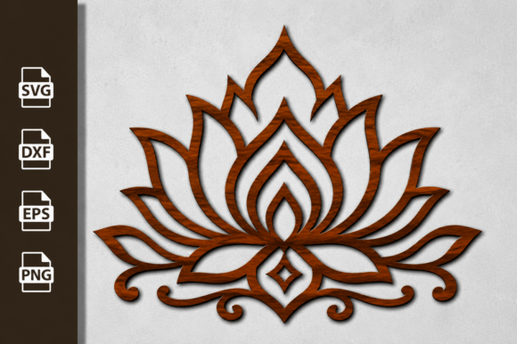 Lotus Flower Wooden Wall Art, Laser Cut · Creative Fabrica