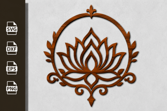 Lotus Flower Wooden Wall Art, Laser Cut · Creative Fabrica