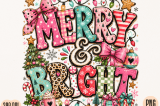 Merry & Bright Christmas PNG Design, Ret Graphic by Craftcity ...