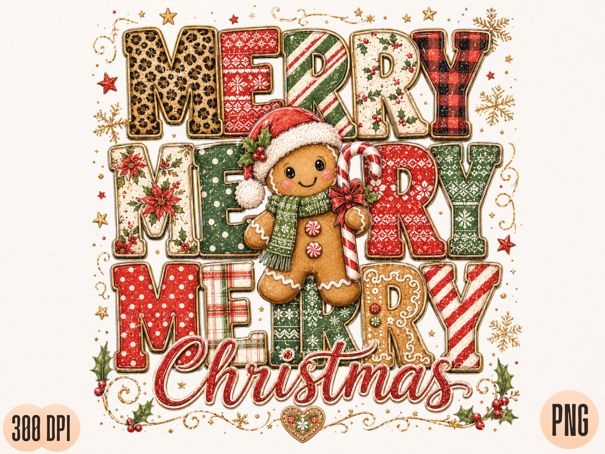 Merry Merry Merry Christmas PNG Design, Graphic by Craftcity · Creative ...