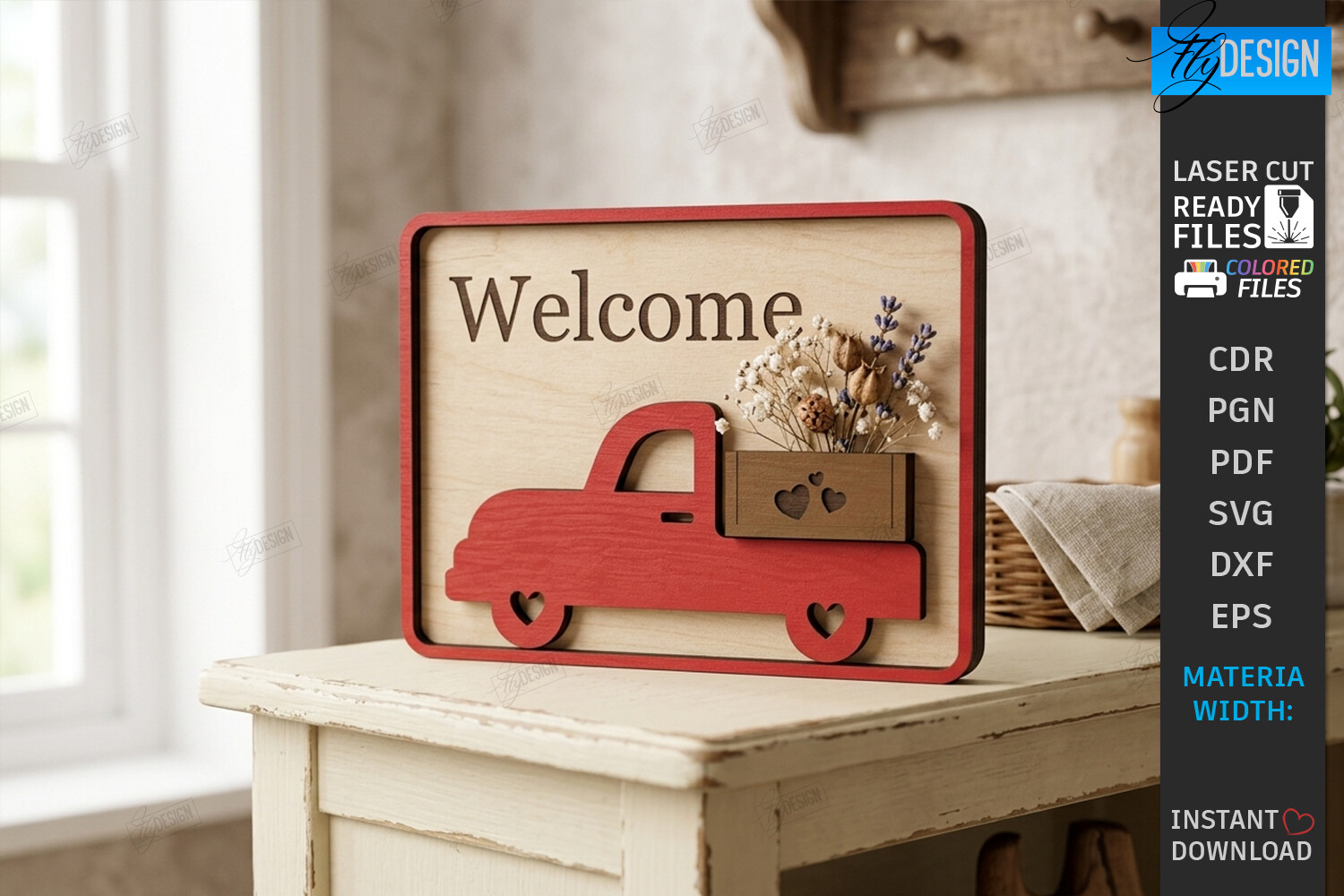 Miniature Welcome Sign Plaque Laser Cut · Creative Fabrica