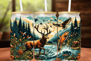 Nature Deer 16oz Tumbler Wrap PNG Graphic by shimuakter0786 · Creative ...