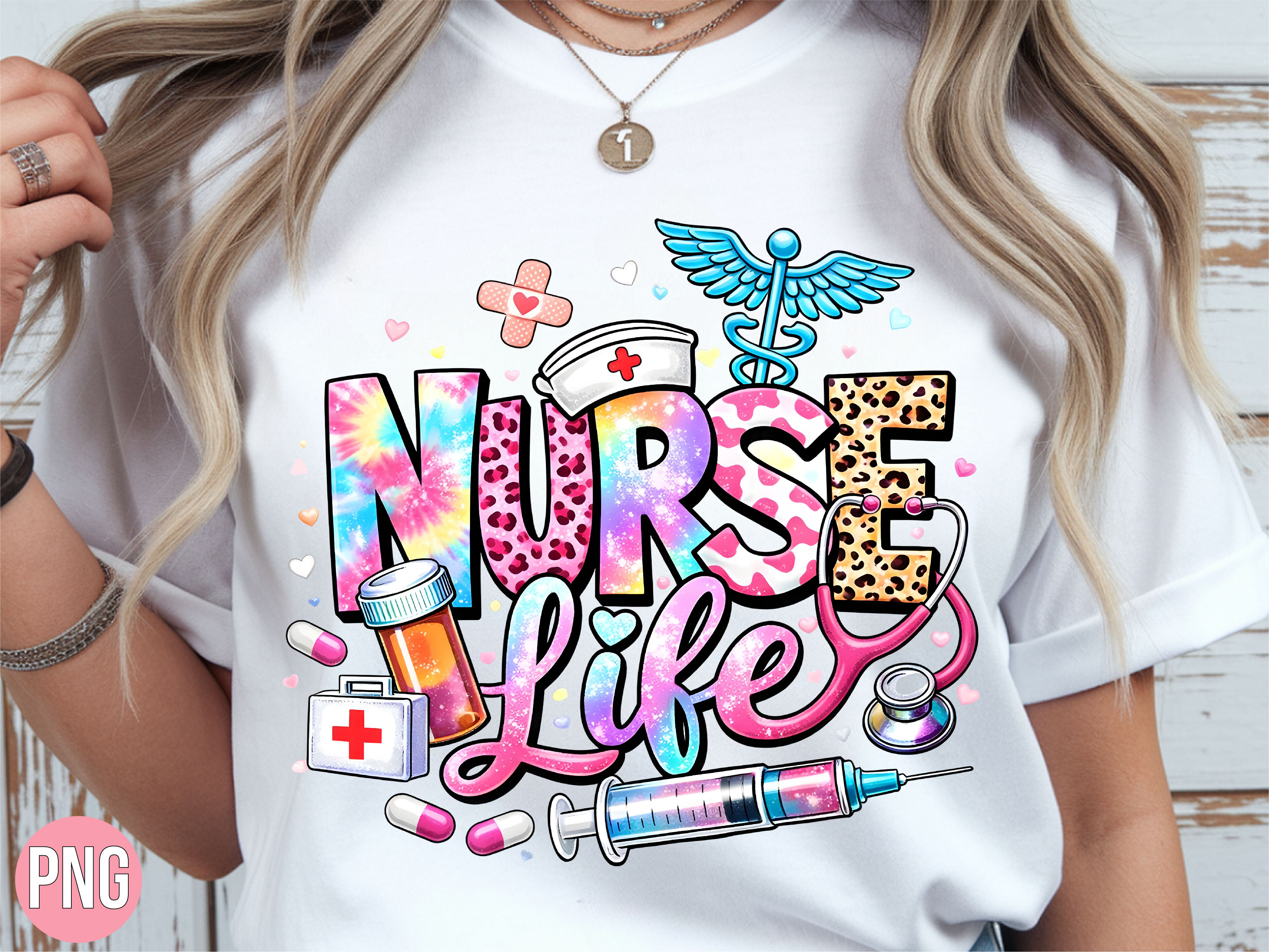 Nurse Life Tie Dye Medical T-shirt PNG Graphic by DIGITAL FOX ...