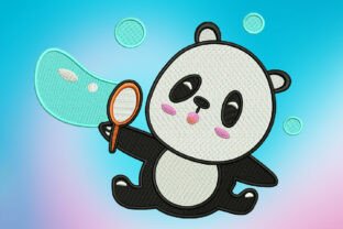Panda Blowing Bubbles Embroidery Design · Creative Fabrica