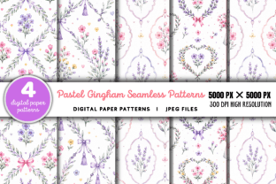 Pastel Gingham Digital Paper Pattern Graphic by Styled Stock Mock ...