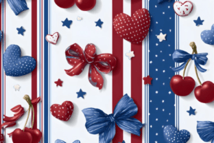 Patriotic Coquette Bows Seamless Pattern Graphic by Creative River ...