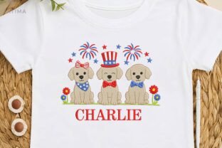 Patriotic Puppies Embroidery Design · Creative Fabrica