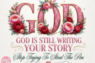Pink Glitter God Writing Story PNG Graphic by MOO Digital · Creative ...