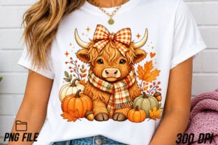 Preppy Fall Highland Cow PNG Graphic by PrintExpert · Creative Fabrica