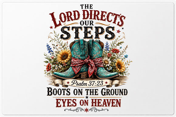 Psalm 37 23 Cowboy Boots PNG Graphic by CREATIVE DESIGN ZONE · Creative ...