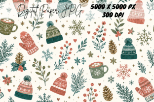 Retro Christmas Digital Paper Graphic by SvgCuttingShop · Creative Fabrica