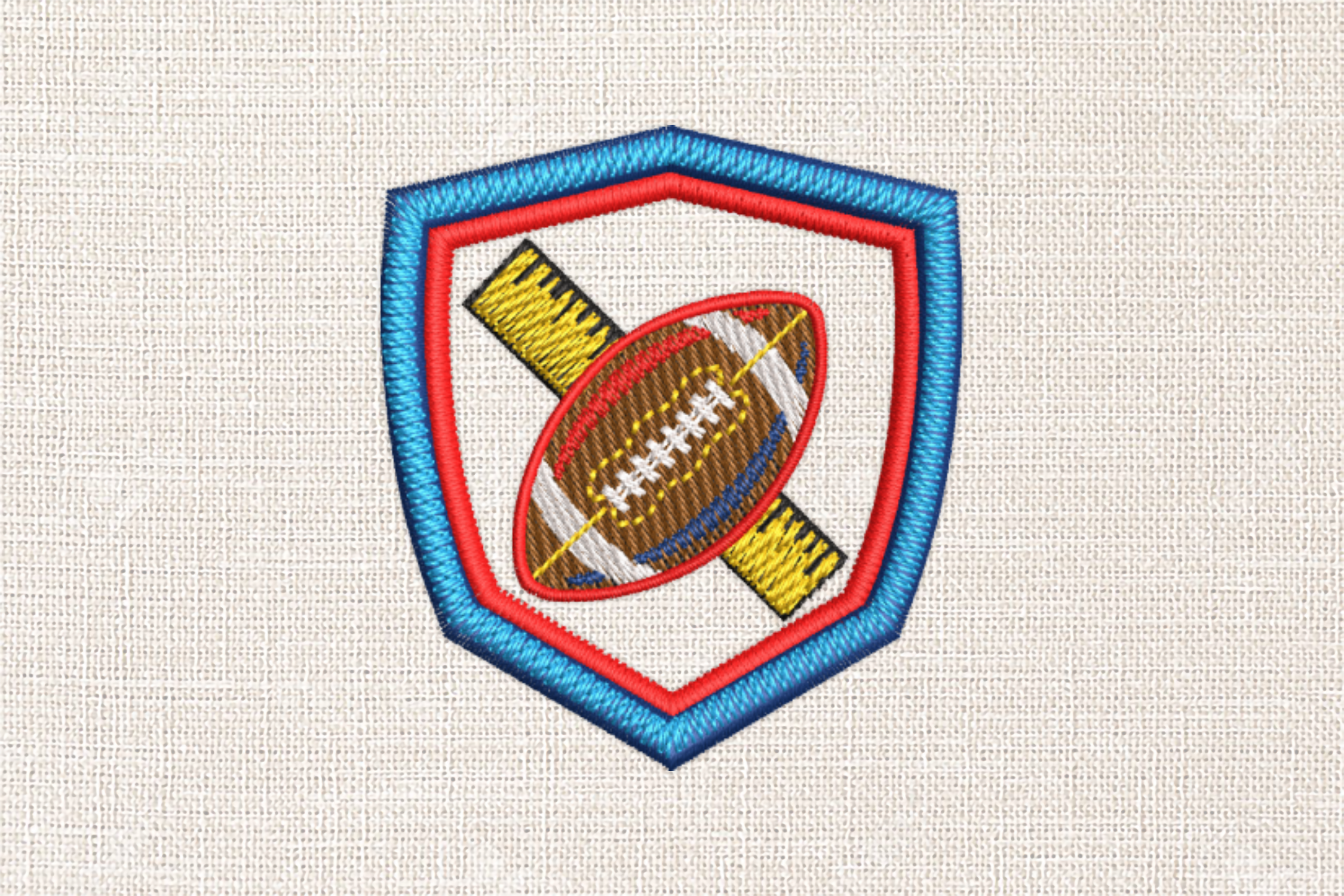 Rugby Shield and Ruler Embroidery Design · Creative Fabrica