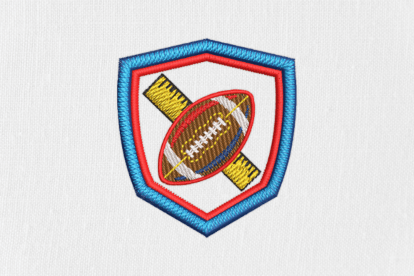 Rugby Shield and Ruler Embroidery Design · Creative Fabrica